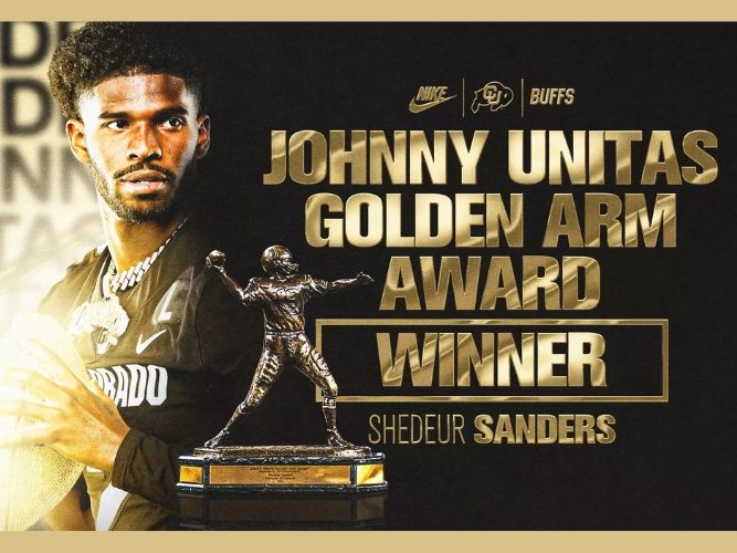 Shedeur Sanders Wins 2024 Johnny Unitas Golden Arm Award | phcppros