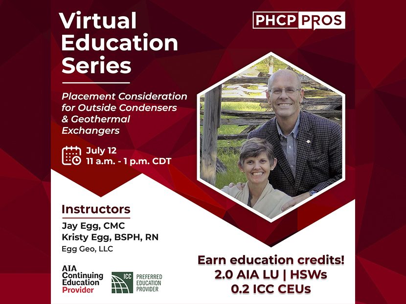 Registration Open for Virtual PHCPPros Course: "Placement Consideration for Outside Condensers ...