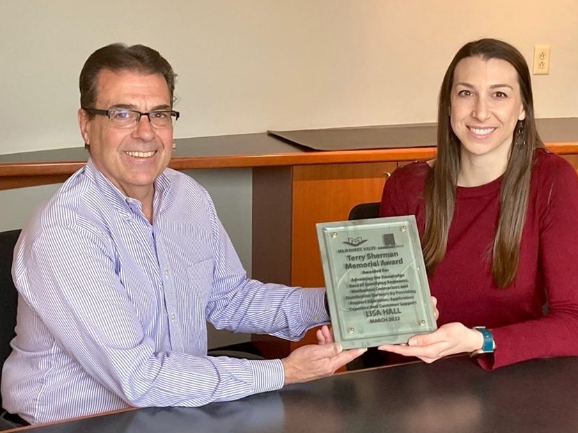 Lisa Hall of Milwaukee Valve Receives 2022 Terry Sherman Memorial Award ...