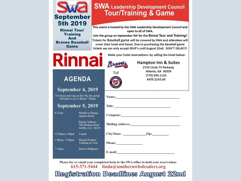 SWA Announces Tour, Training and Baseball Game Event | 2019-07-29 ...