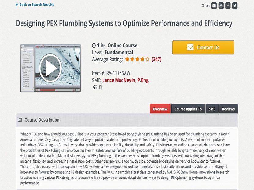 PPI Introduces Online PEX Design Course | 2018-11-01 | phcppros