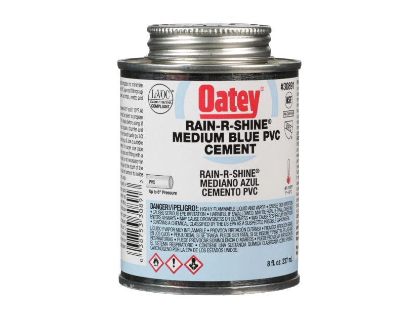 Oatey Rain-R-Shine Medium Blue PVC Cement | 2021-01-19 | phcppros