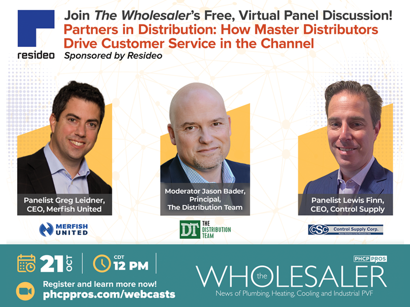 Resideo to Sponsor The Wholesaler's Master Distribution Panel Discussion | 2021-09-22 | phcppros