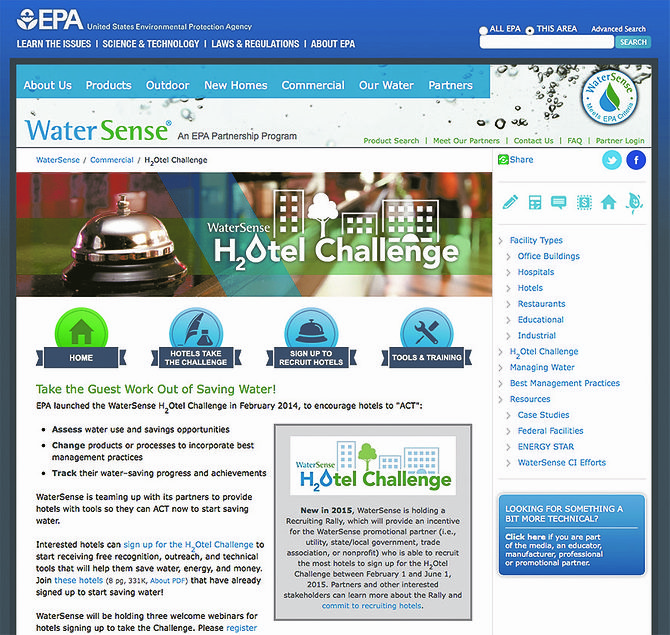 EPA hosts 2nd Annual WaterSense H2Otel Challenge | phcppros